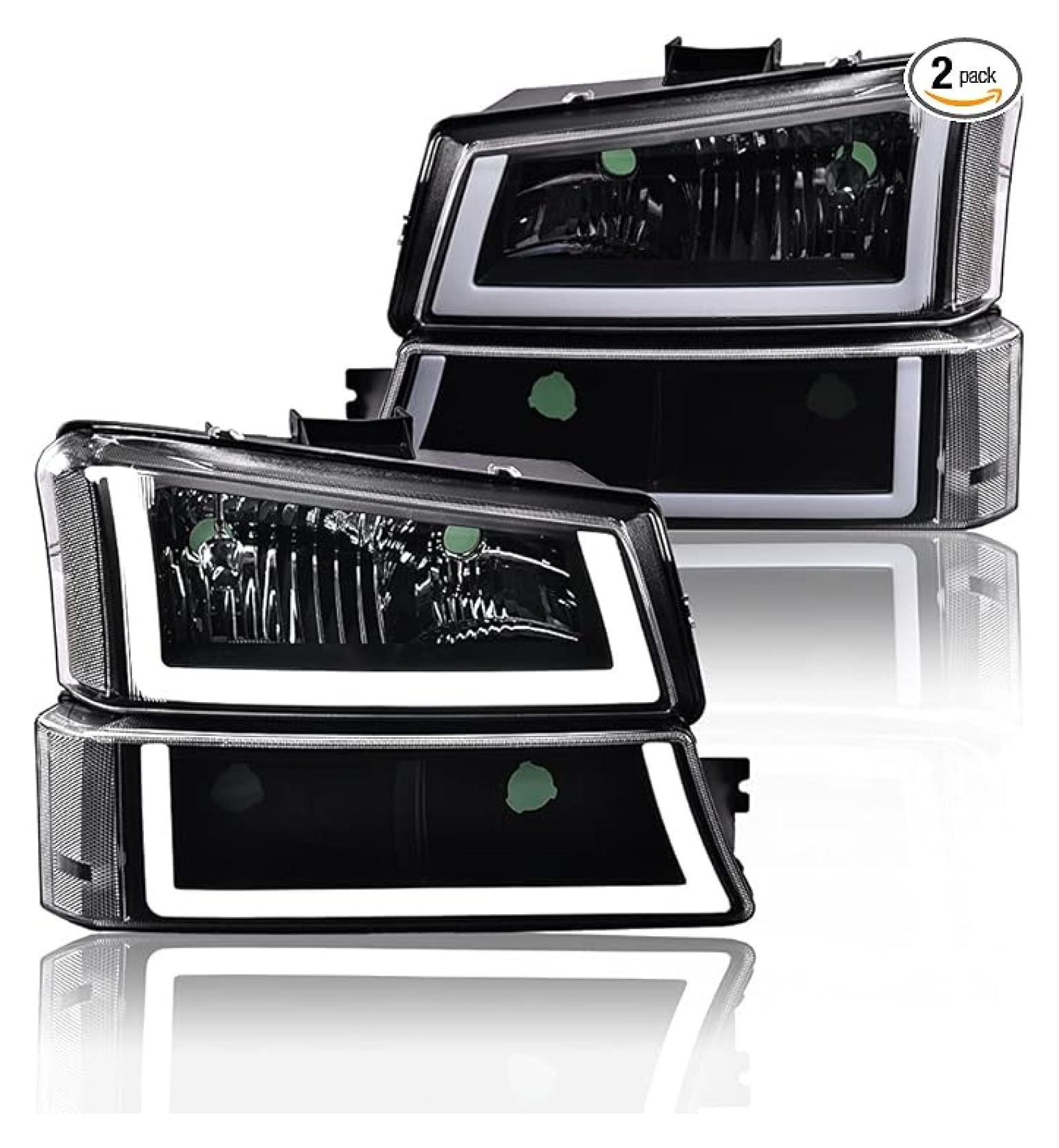 WaiRitoday LED DRL Headlight Assembly Compatible with 2003-2006 Chevy ...