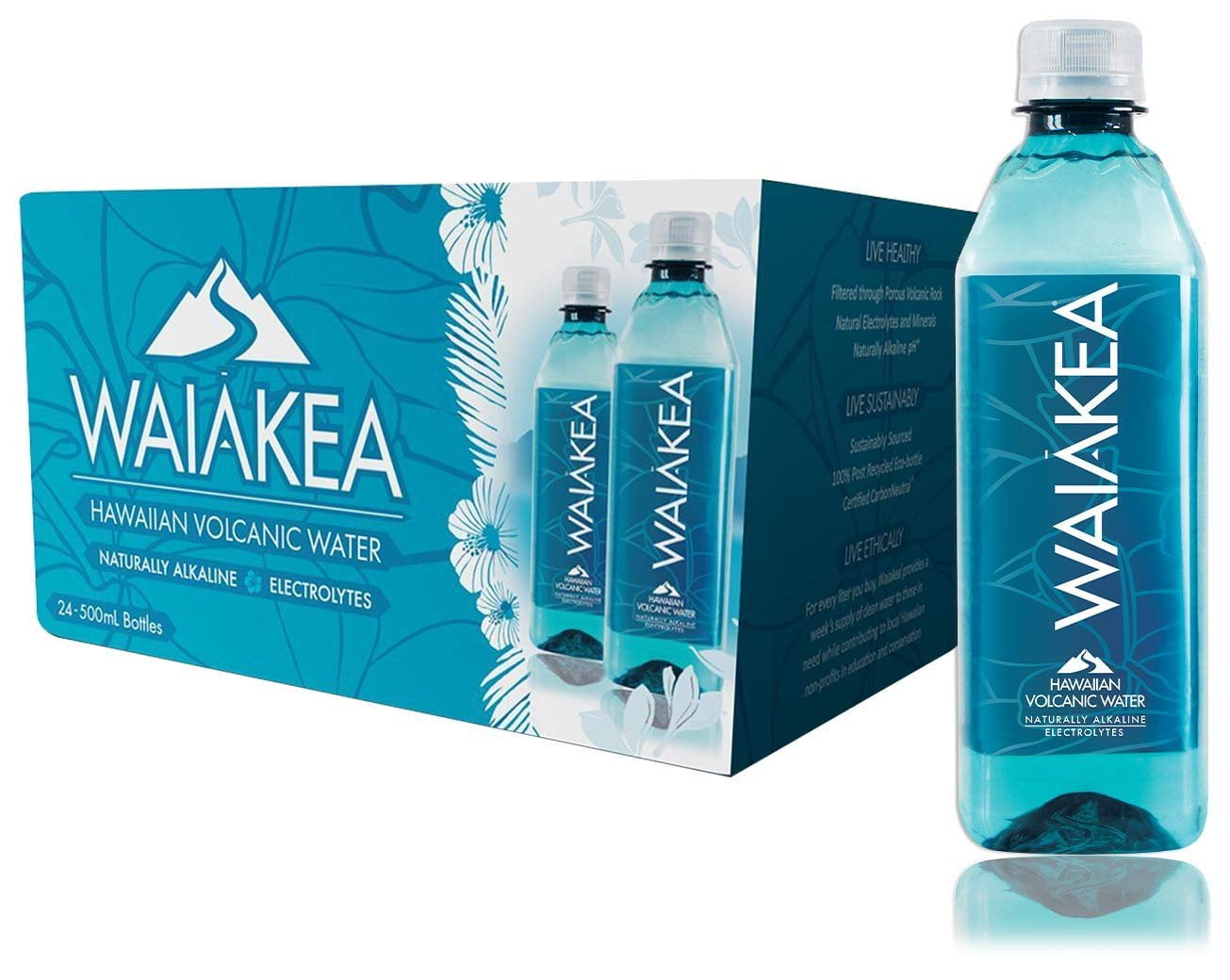 Waiakea Hawaiian Volcanic Water, Pure Nutrient & pH Balanced Hydration ...