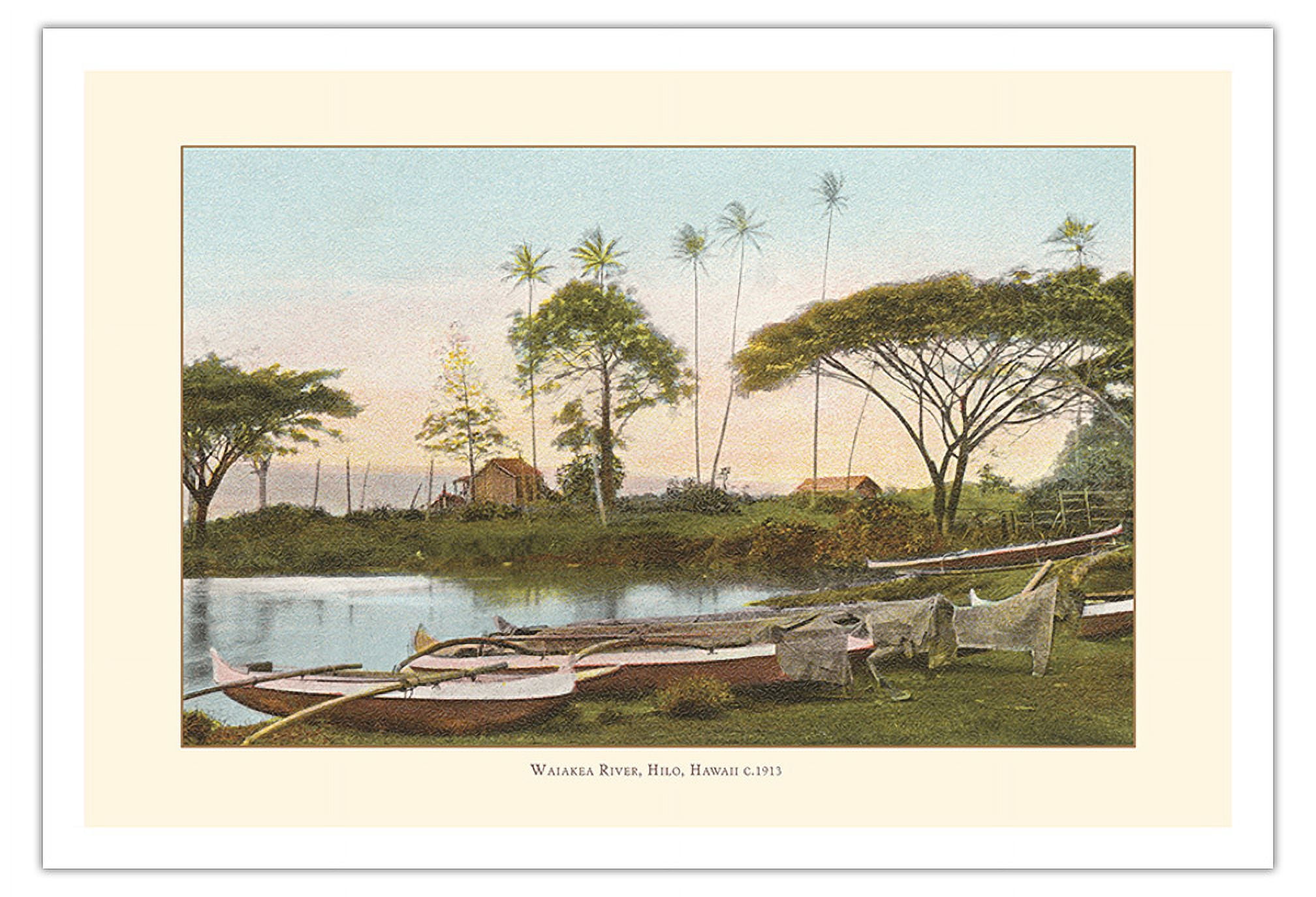 Waiakea River Hilo - Territory of Hawaii - Vintage Hawaiian Color ...