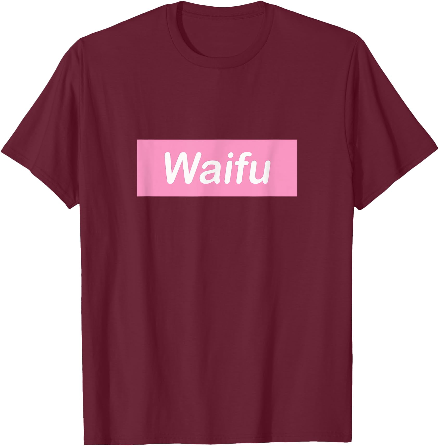 Waifu Pink Banner Anime Fan Art Softstyle Unisex T-Shirt,Maroon Color ...