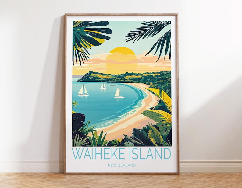 Waiheke Island New Zealand Poster – New Zealand Print, Waiheke Island ...