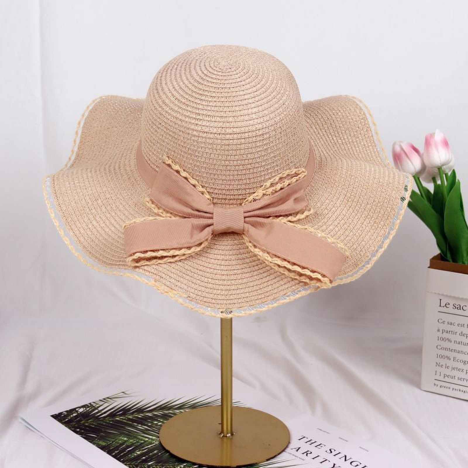 Waihua Straw Hat Female Summer Bow Hat Cold Hat Summer Female Sun ...
