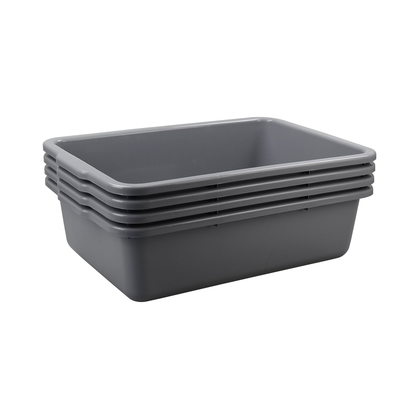 Waikhomes 4-Pack 35 L Grey Bus Box, Large Utility Bus Tub, Plastic ...