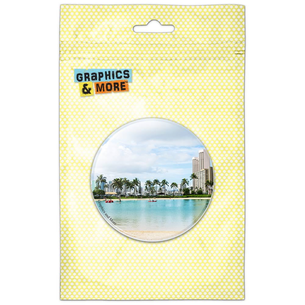 Waikiki Beach Honolulu Hawaii Oahu Refrigerator Button Magnet - Walmart.com