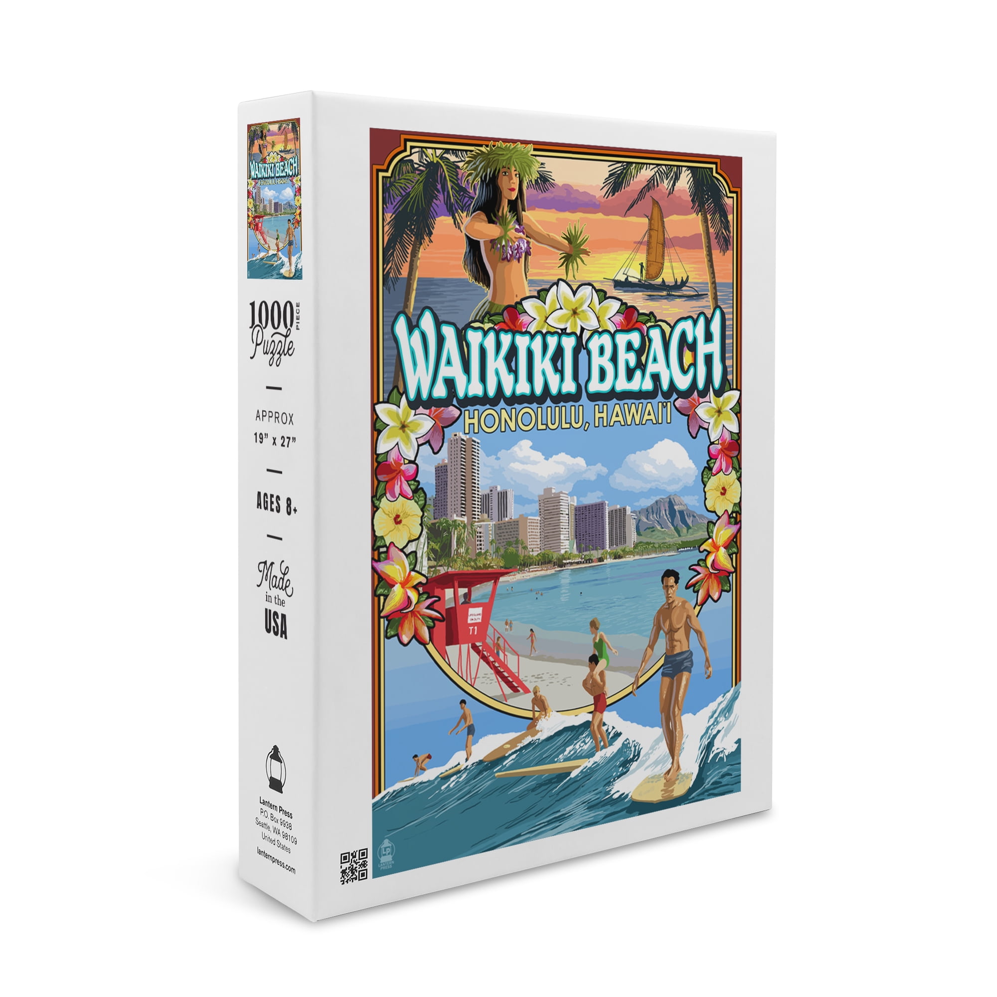 Waikiki Beach, Oahu, Hawaii, Scenes (1000 Piece Puzzle, Size 19x27 ...