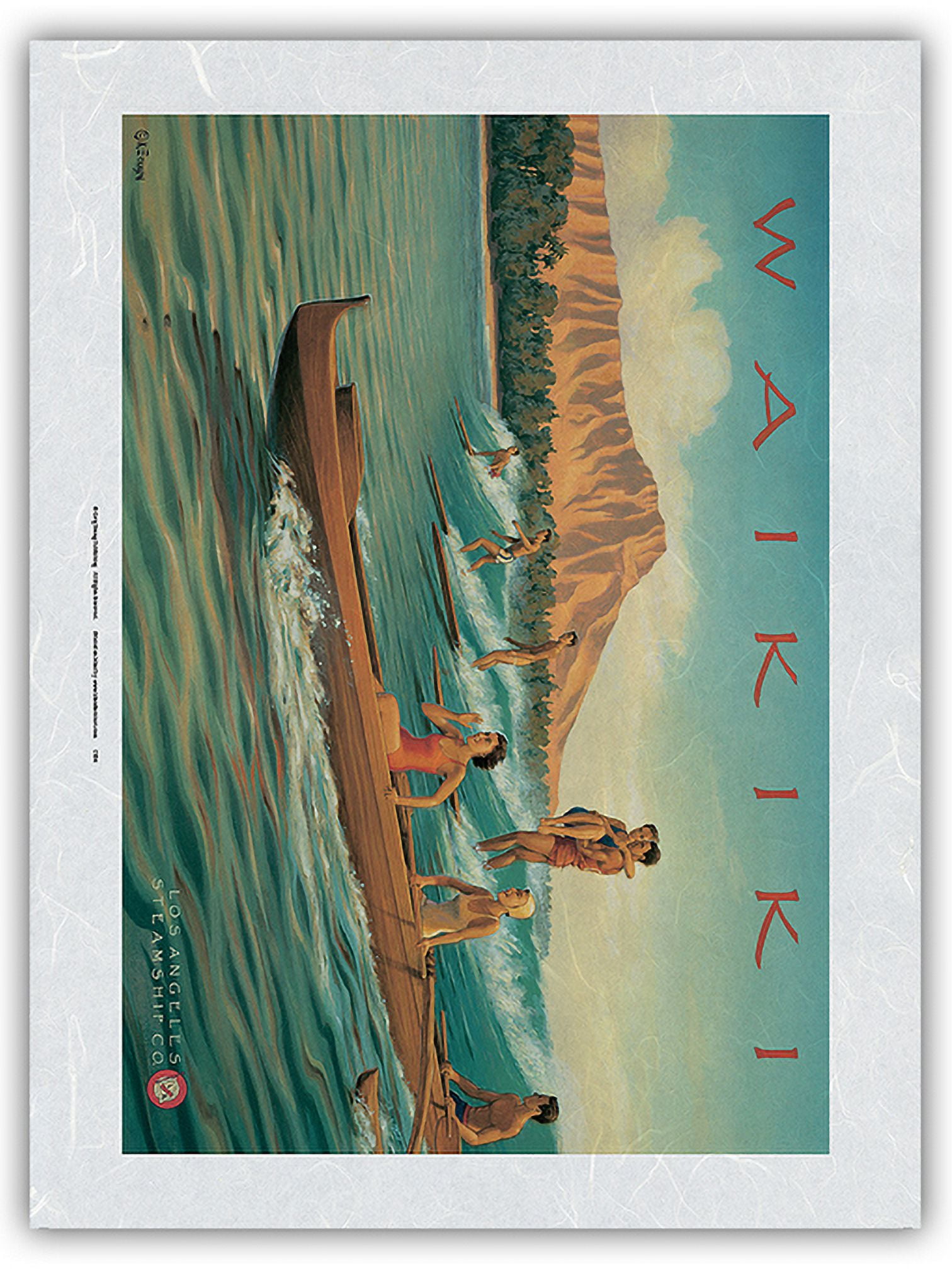Waikiki Hawaii - Surf Riders - Los Angeles Steamship Company - Diamond ...