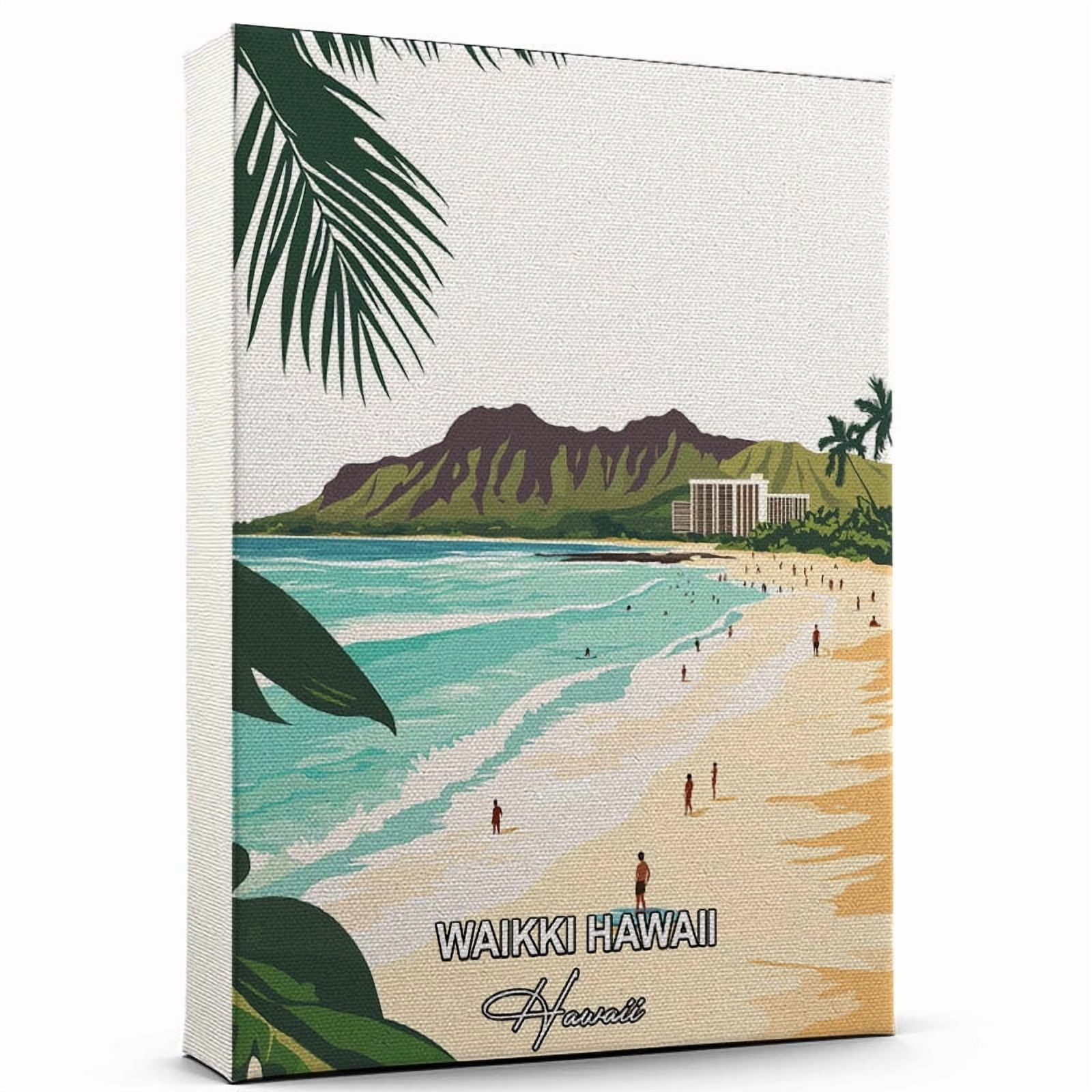 Waikki Hawaii Travel Global Destination Canvas – Hawaii Canvas ...