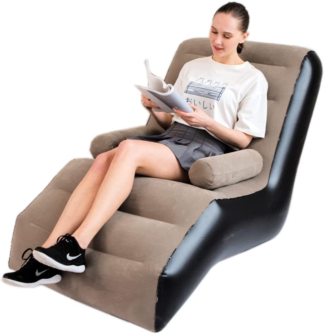 Wailicop Lazy Inflatable Sofa, Inflatable Deck Chair, Flocking Backrest ...