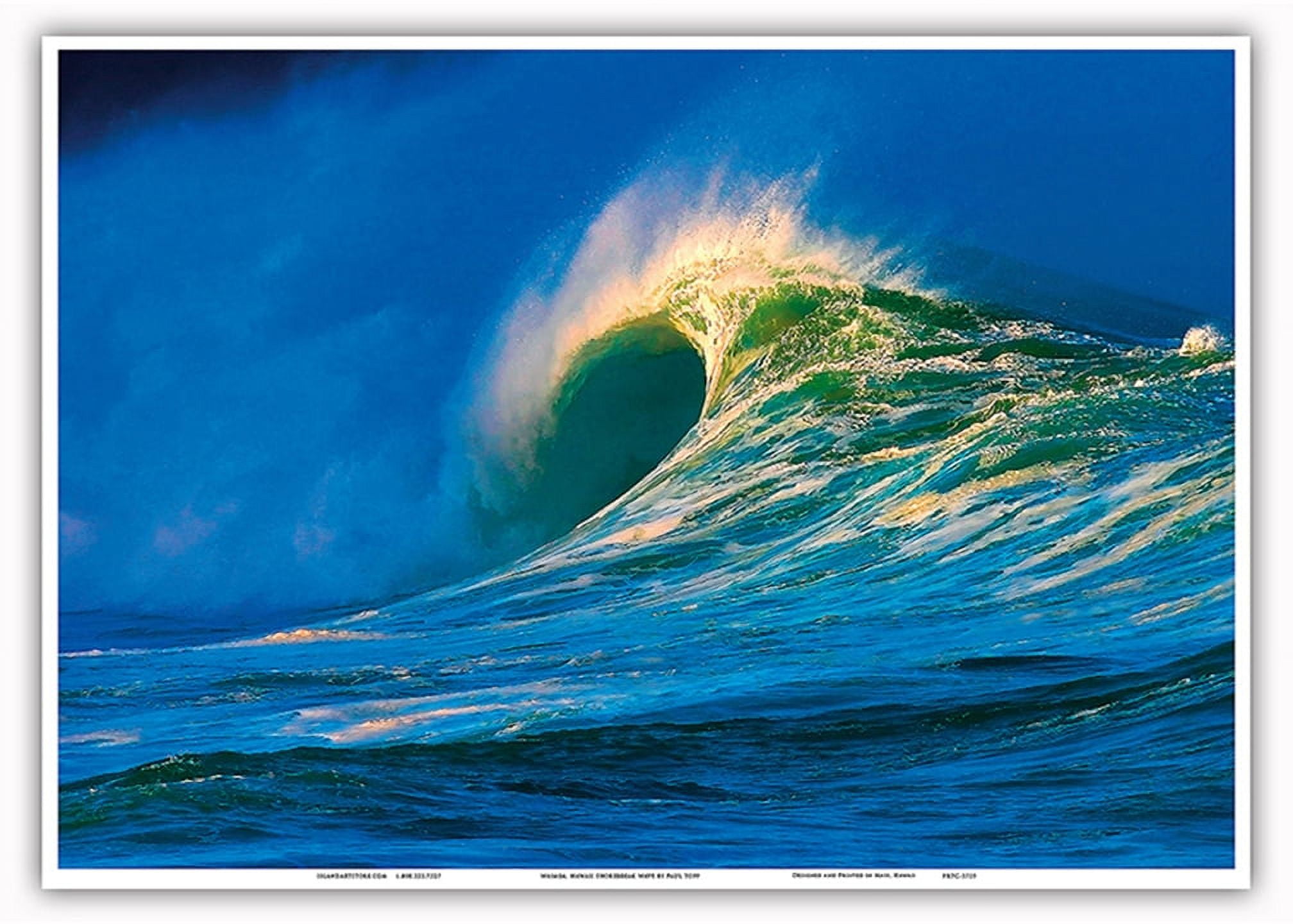 Waimea Hawaii - Shorebreak Wave - From an Original Color Photograph by ...