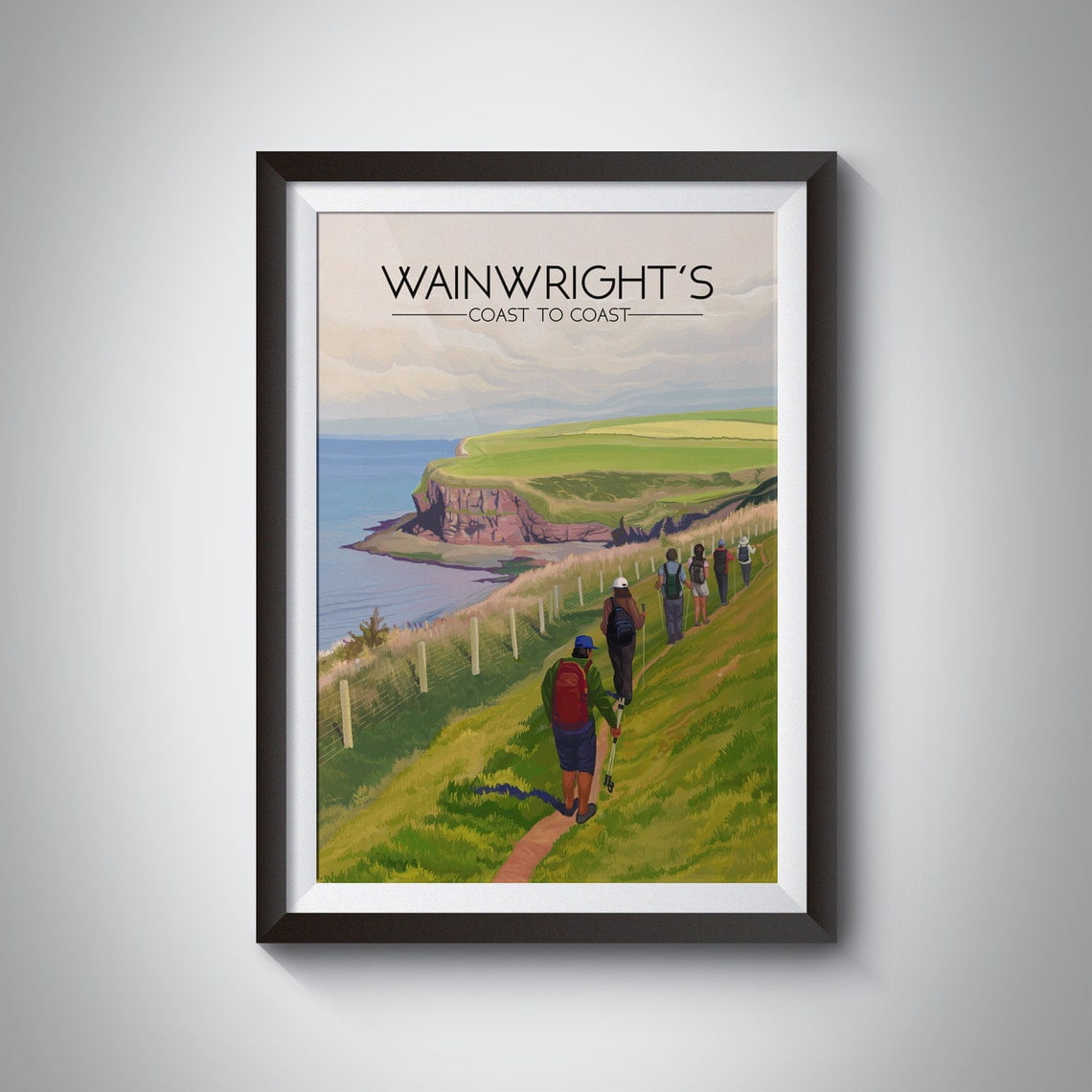 Wainwright'S Coast To Coast Poster, Hiking Trail Poster, National Trail ...
