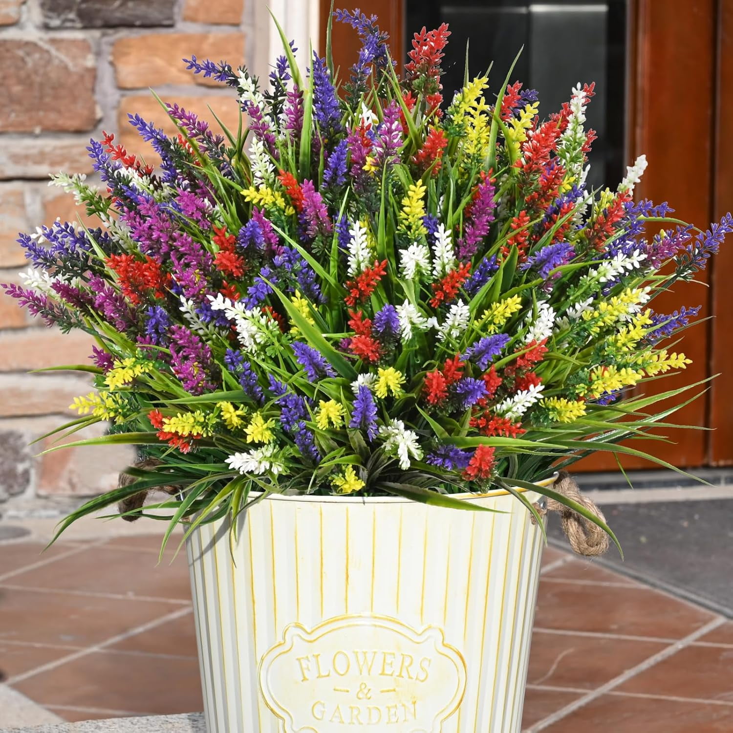 Waipfaru 20 Bundles Artificial Lavender Plants Outdoor, UV Resistant ...