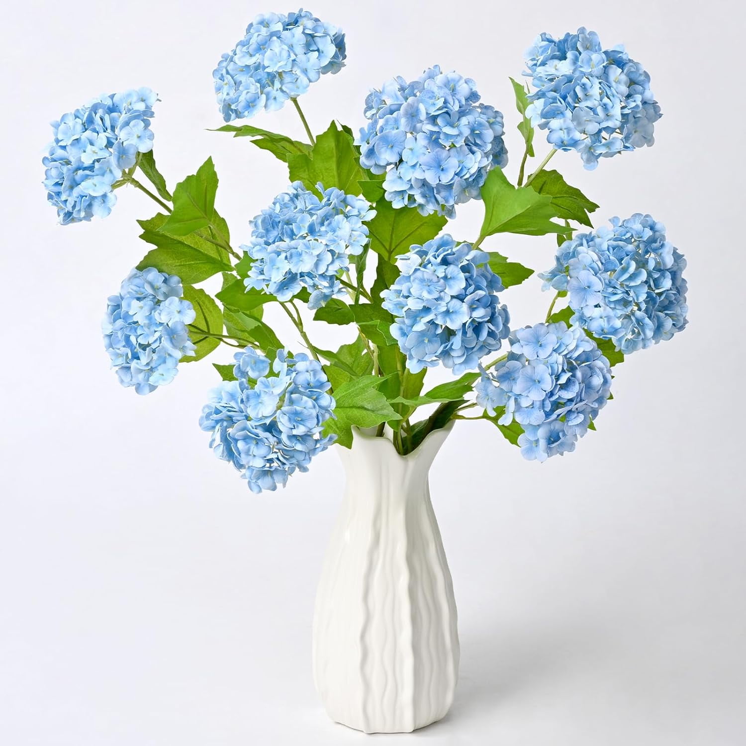 Waipfaru 4Pcs Real Touch Hydrangea Artificial Flower ,27inch Latex Long ...