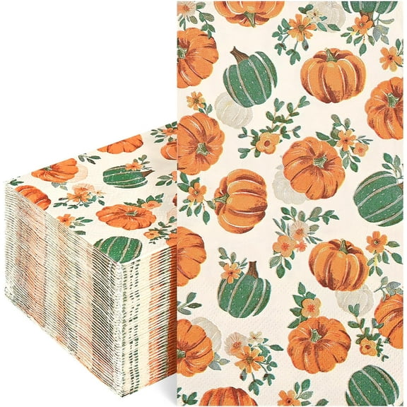 100 Pcs Thanksgiving Napkins Fall Guest Paper Napkins 3 Ply ...