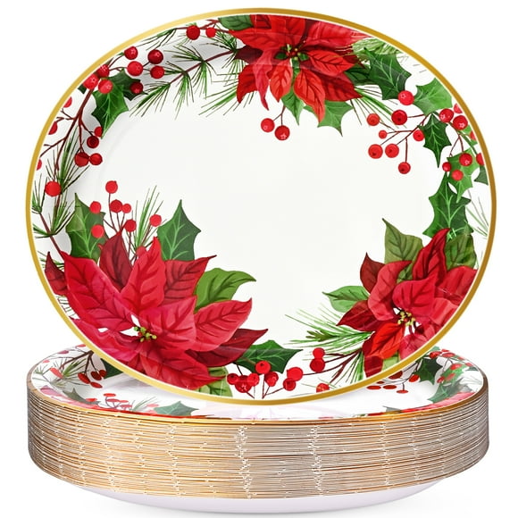 Oval Christmas Paper Plates