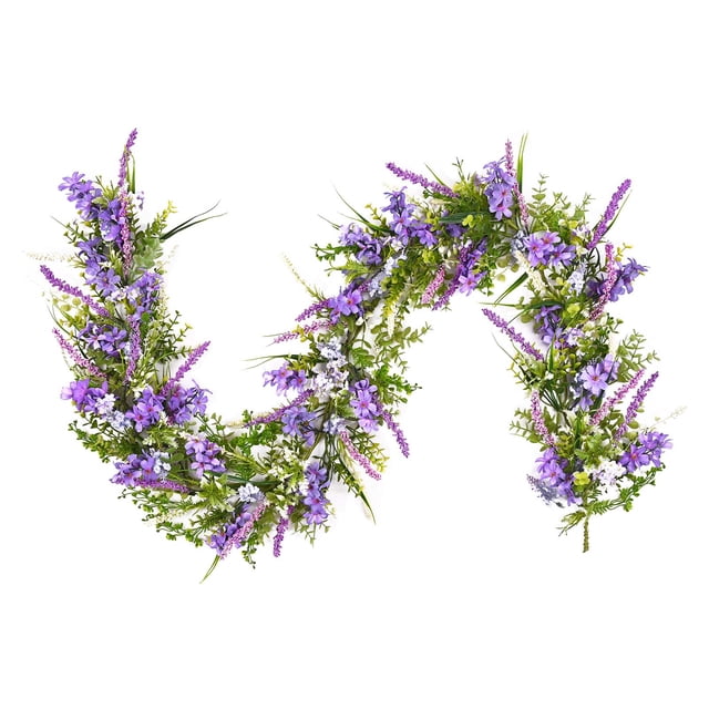 Waipfaru Spring Garland with Flowers, 6ft Artificial Lavender Vines for ...