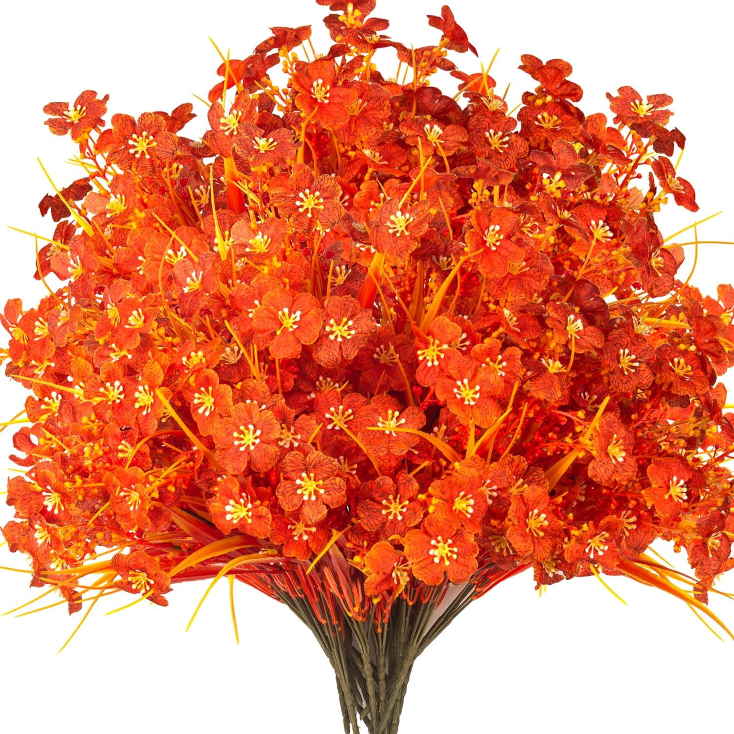 Waipfaru Artificial Fake Fall Plants Flowers for Outdoor Outside ...