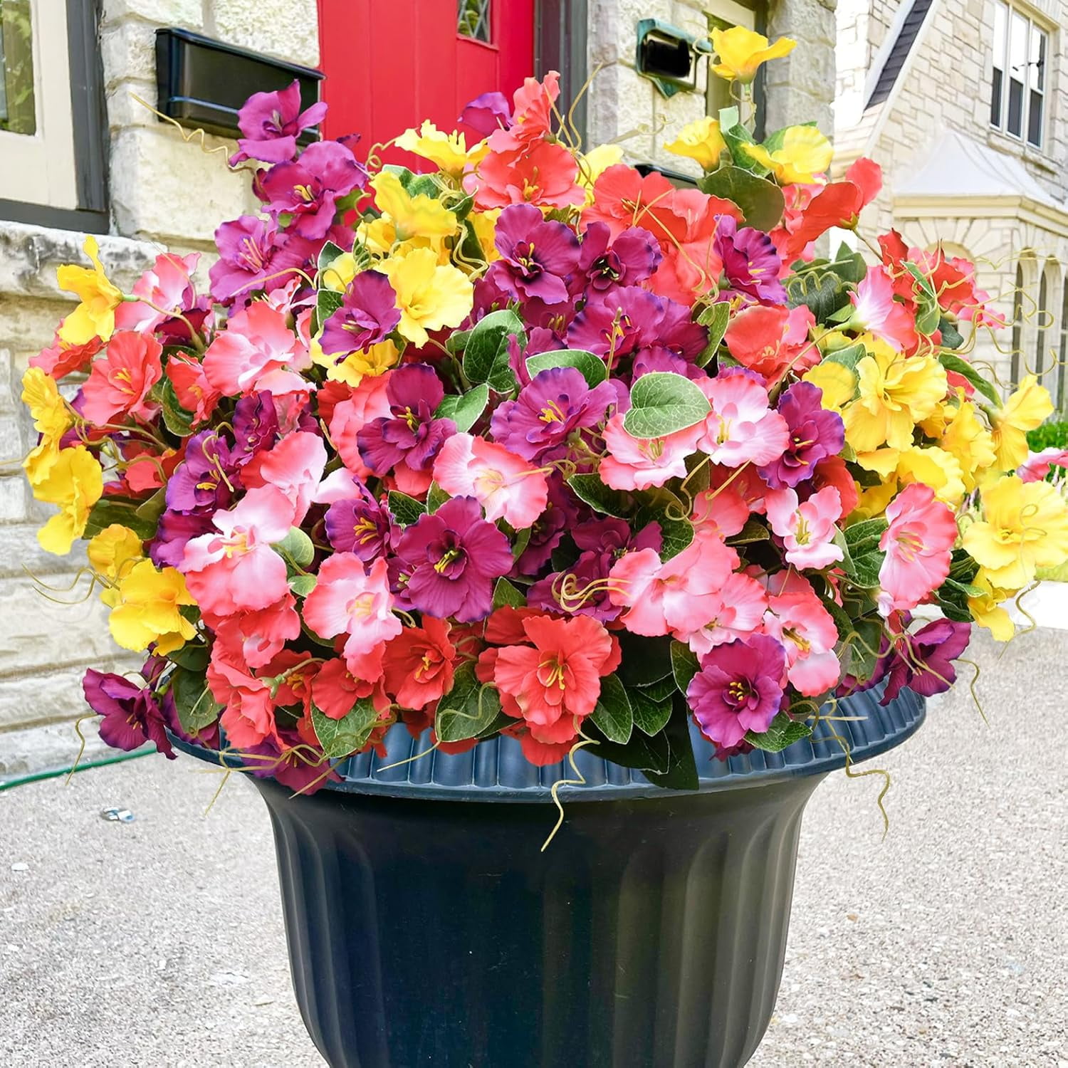 Waipfaru Artificial Flowers for Outdoor Spring Summer Decor, 6 Bundles ...