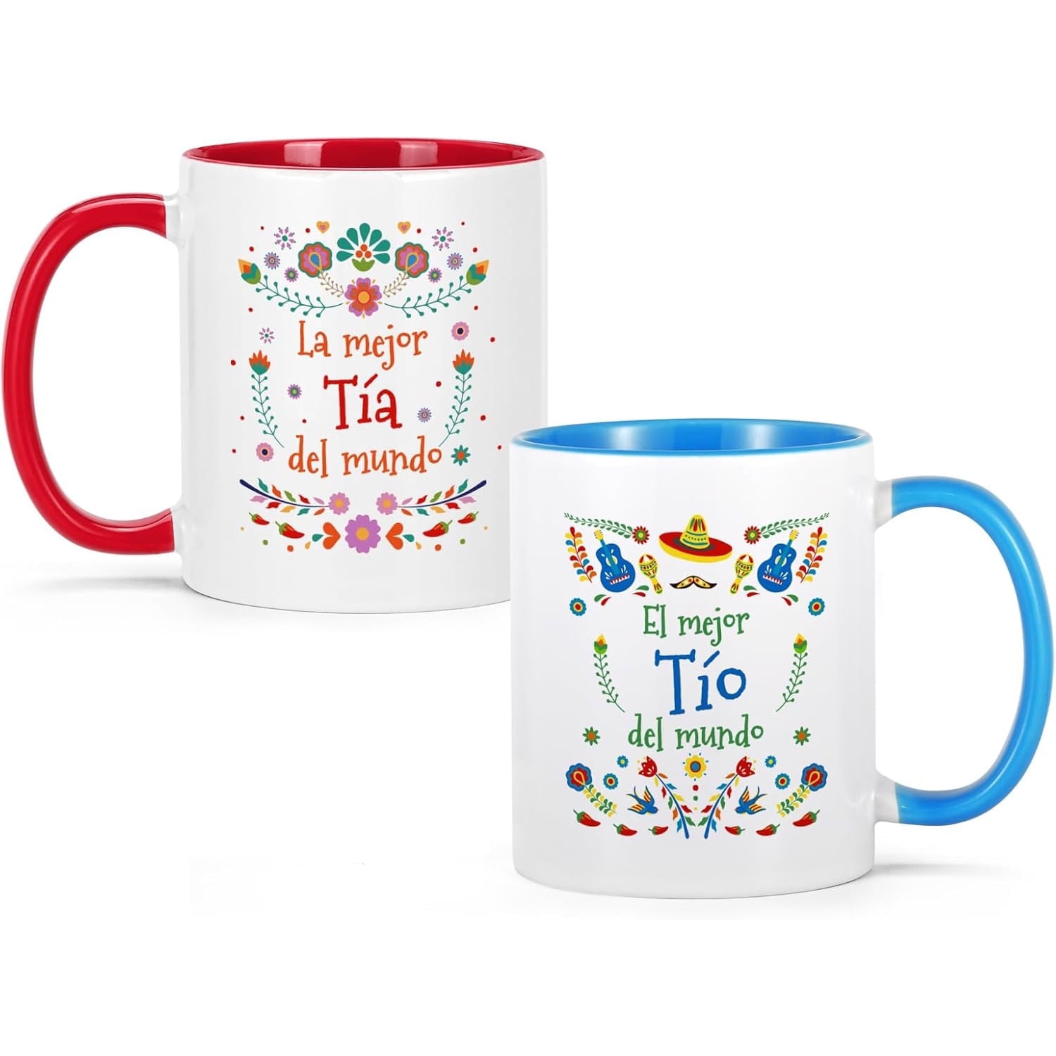 Waipfaru Aunt and Uncle Gift in Spanish, Aunt and Uncle Coffee Mug Set of 2, Tia and Tio Mugs ...