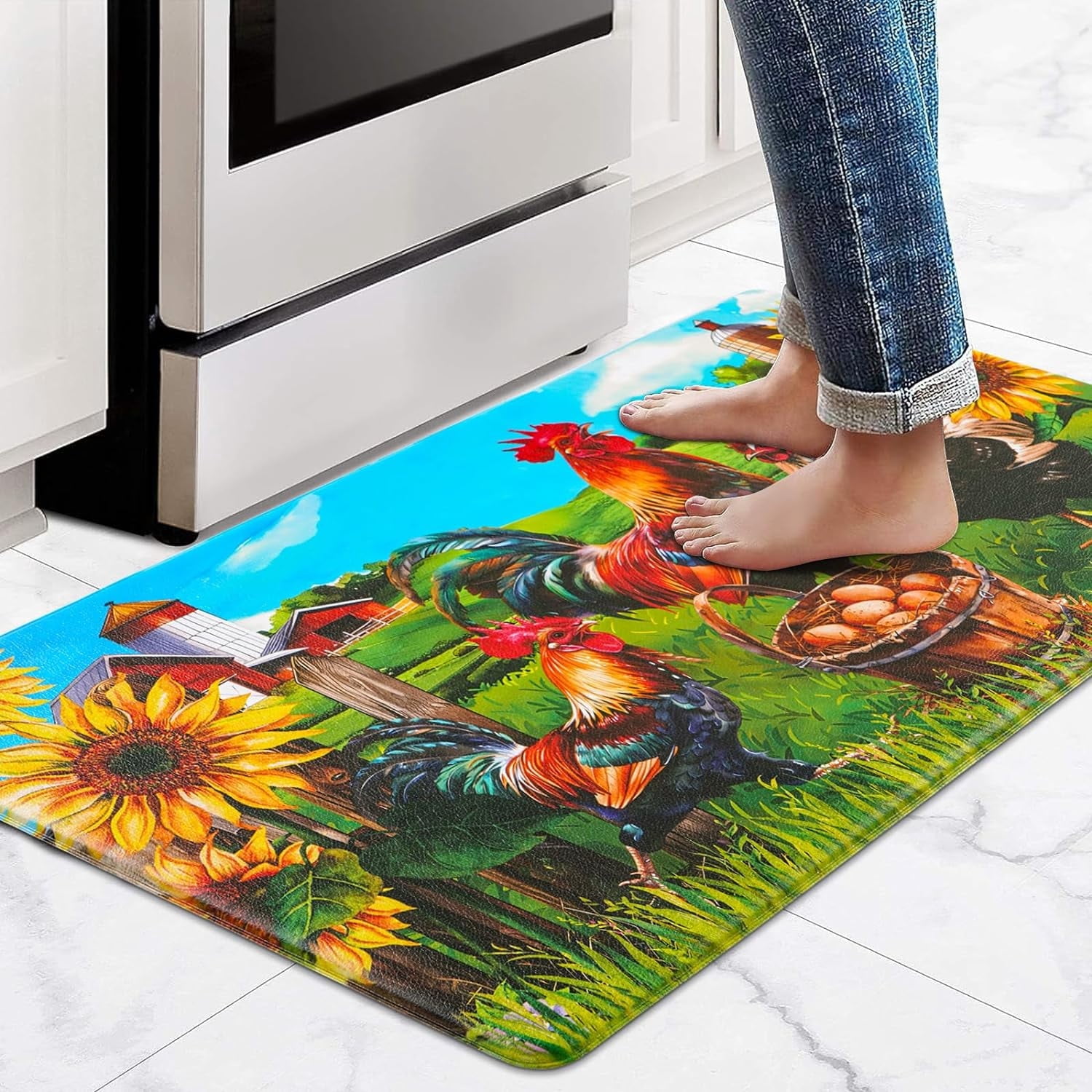 Waipfaru Farmhouse Sunflower Doormat Non Slip Entrance Welcome Door Mat ...