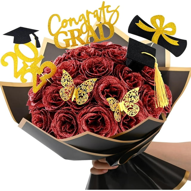 Waipfaru Graduation Gifts for Her,2025 Graduation Flower Gift,36 Pcs ...