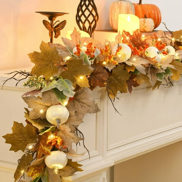 Fall Leaf Lighted Garland
