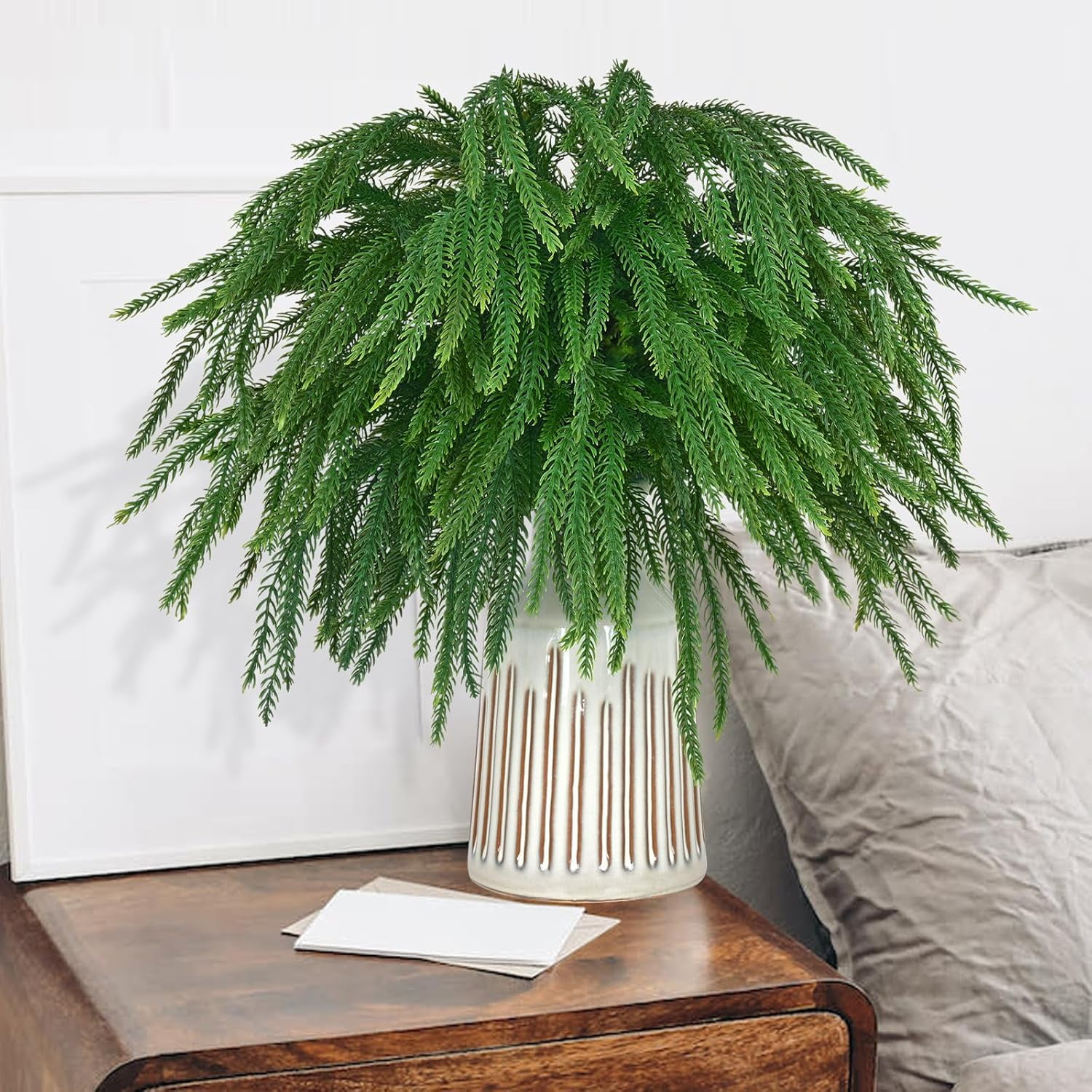 Waipfaru Norfolk Pine Stems Pack of 6, 17.7 Inch Christmas Artificial ...