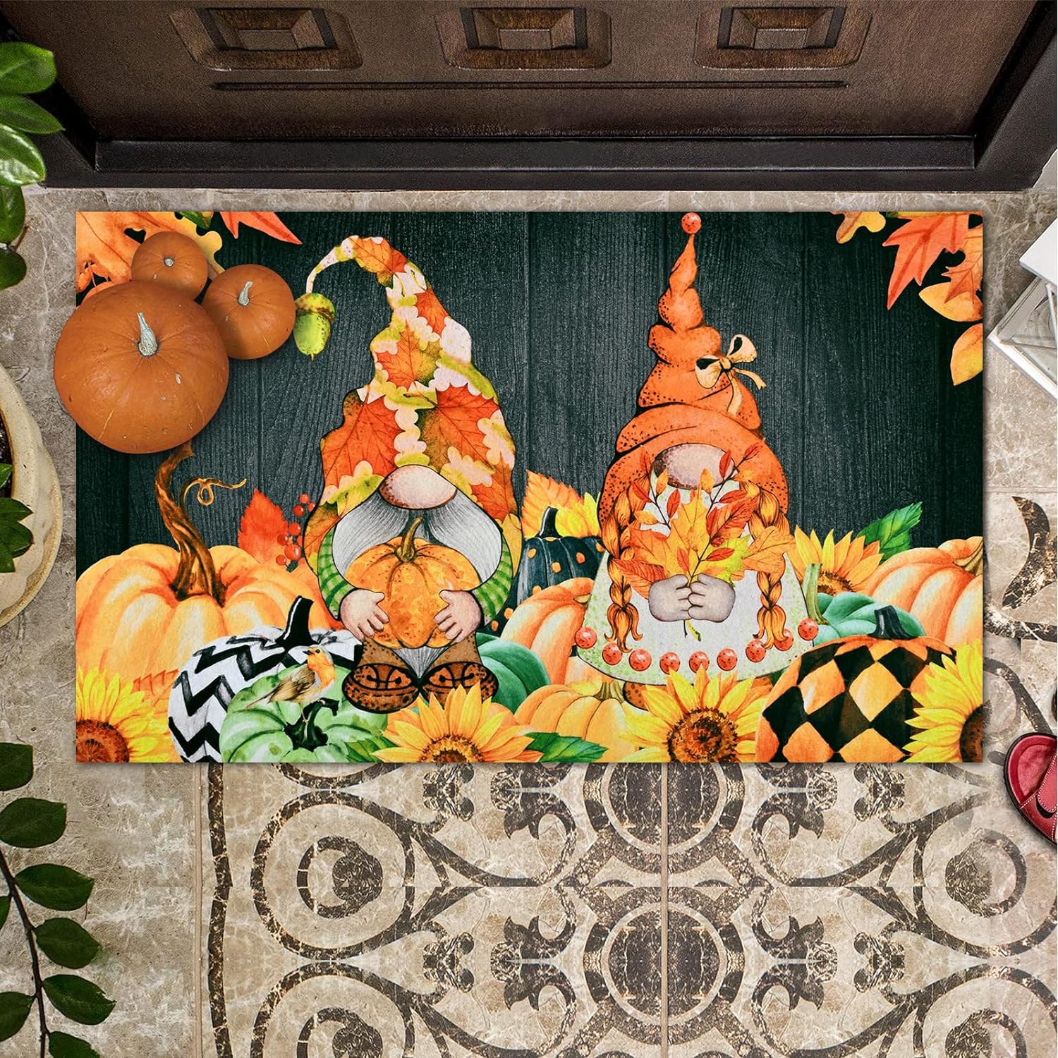 Toland Home Garden Turkey Thanks Thanksgiving Fall Door Mat 18x30 Inch ...