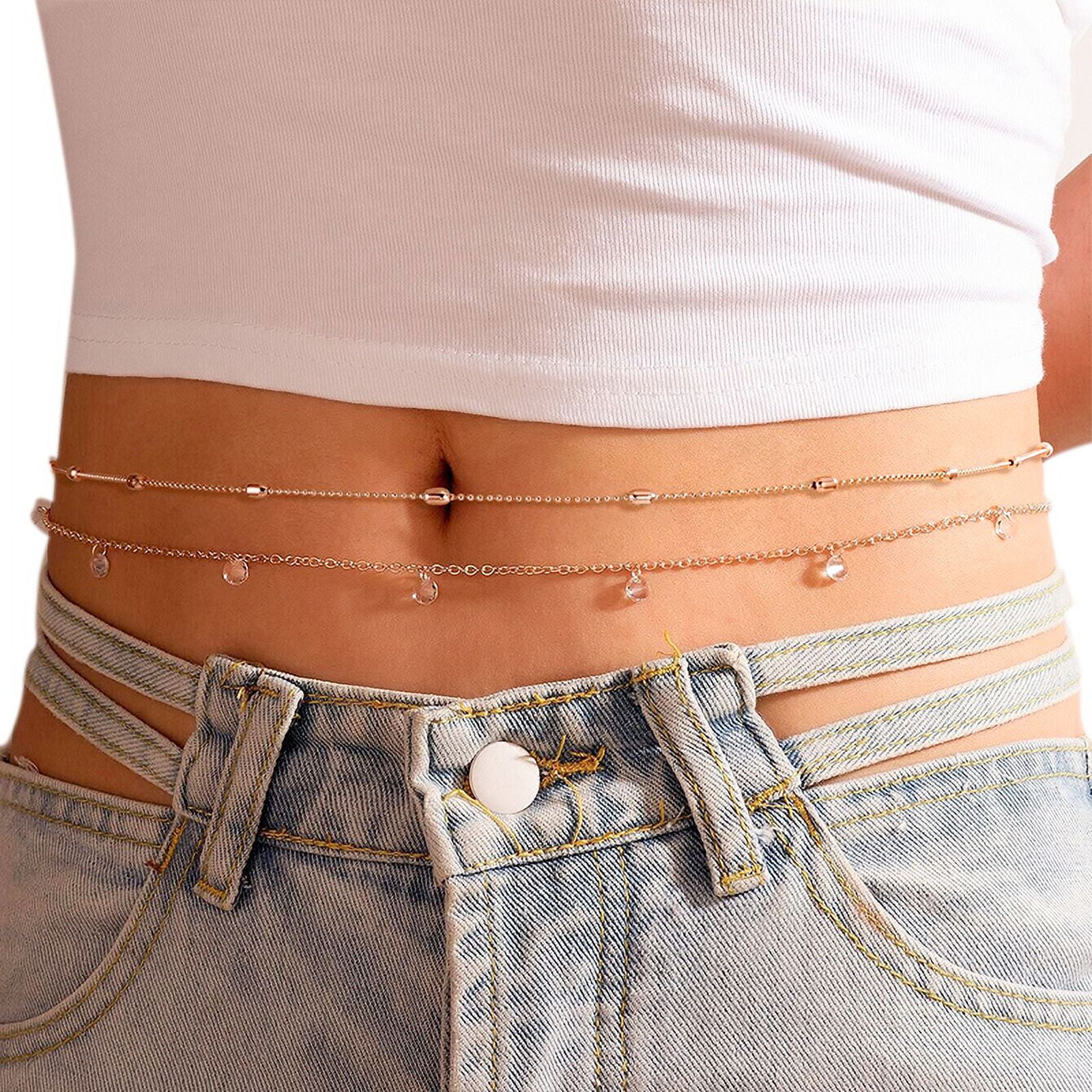 Slatcetga Waist Chain Metal Gold Exquisite Multilayer Waist Chain ...