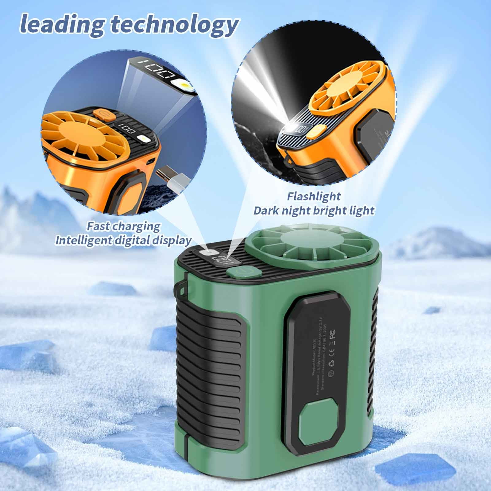 Waist Fan,5000mAh Battery Powered Hands-free Wearable Fan, Max 12H ...