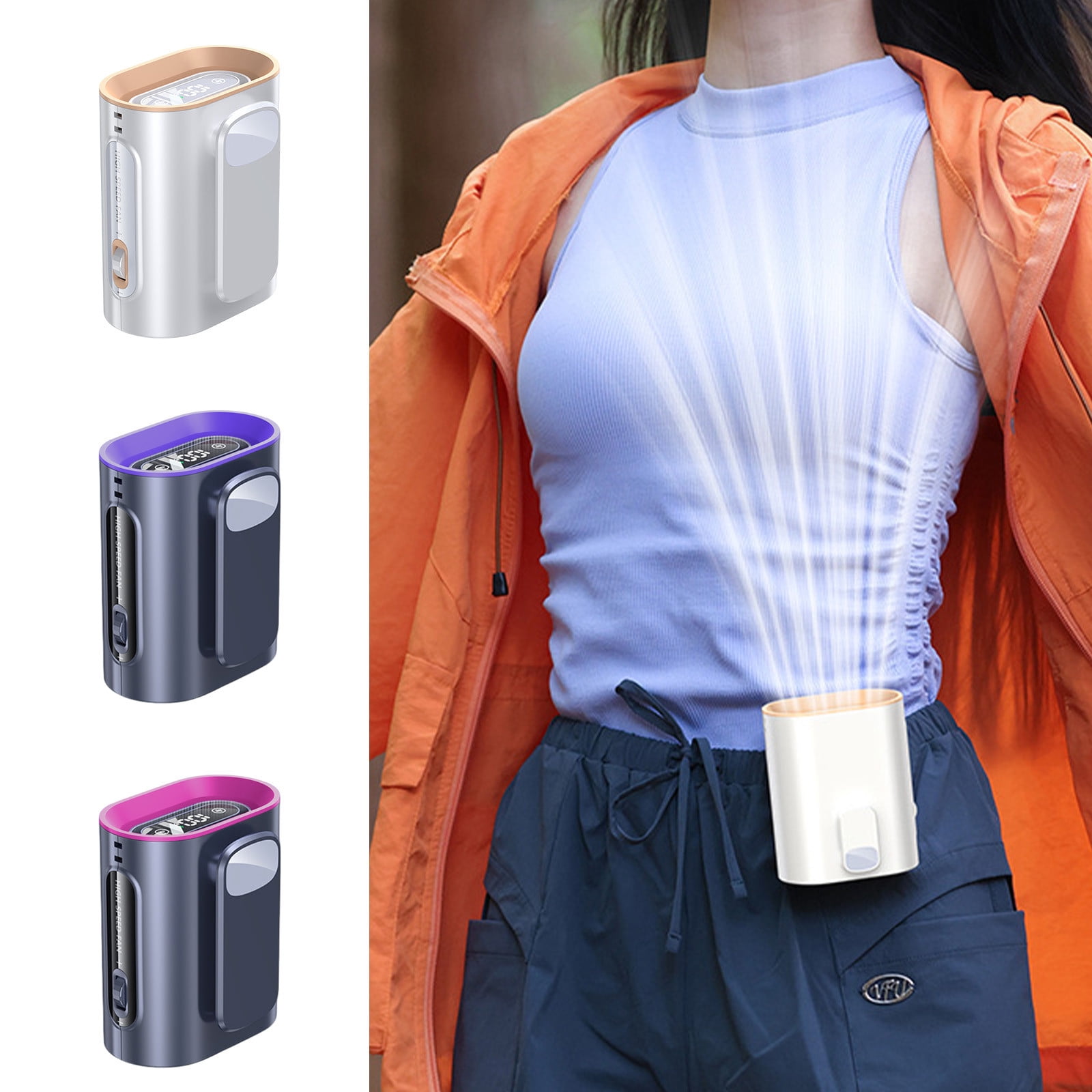Waist Fan Portable Neck Cooling, Lightweight Travel Fan, Adjustable ...