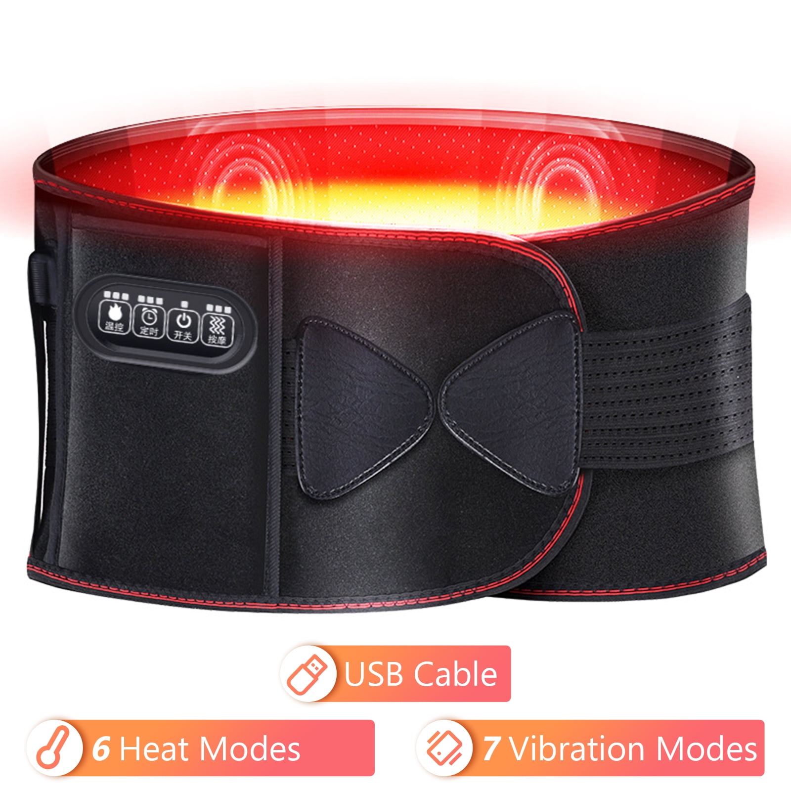 Electric Heated Waist Massage Belt, Body Massager with Adjustable ...