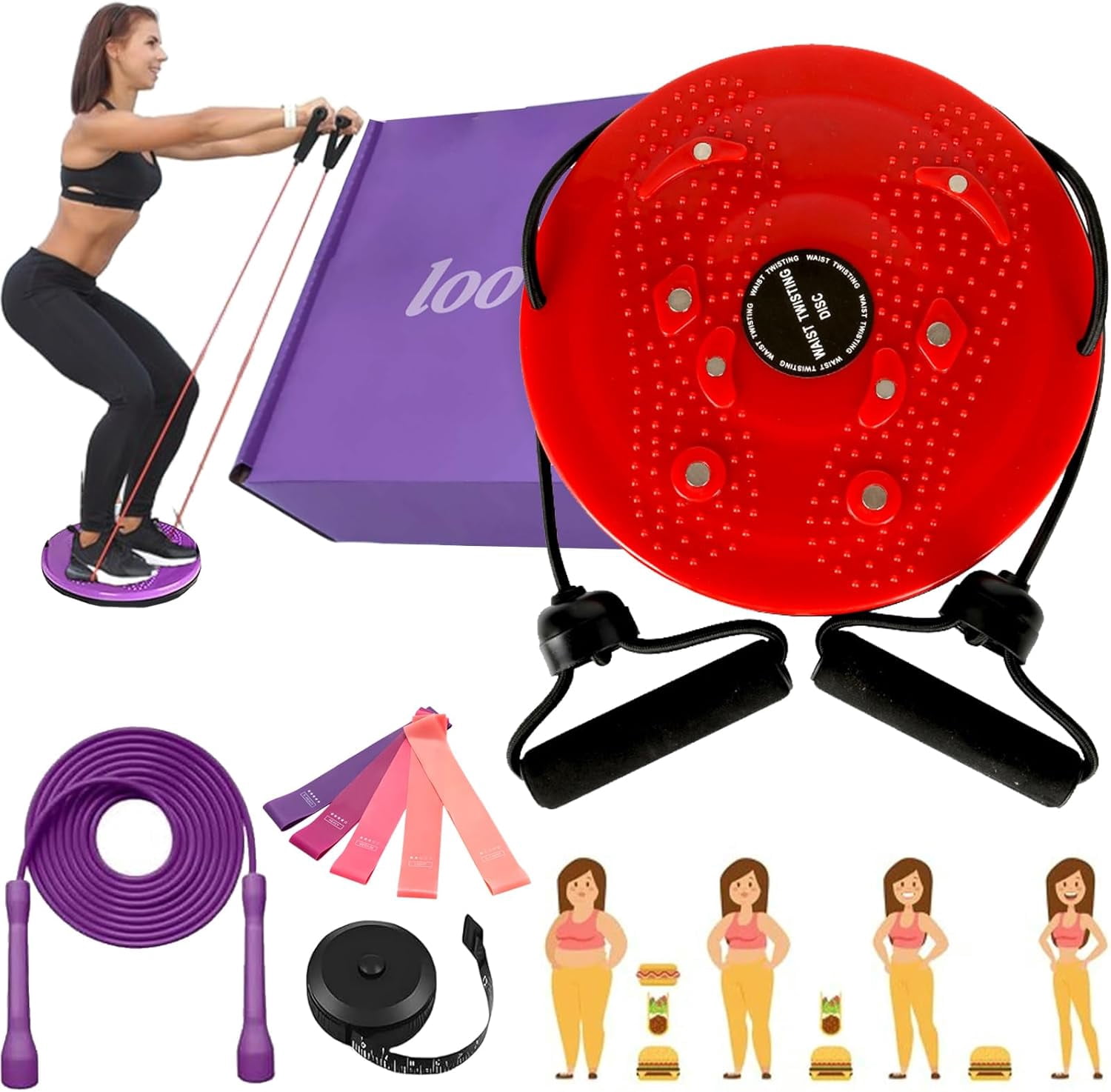 Waist Sculptor Twist with Arm Bands, 3-in-1 Fitness Twister for Waist ...