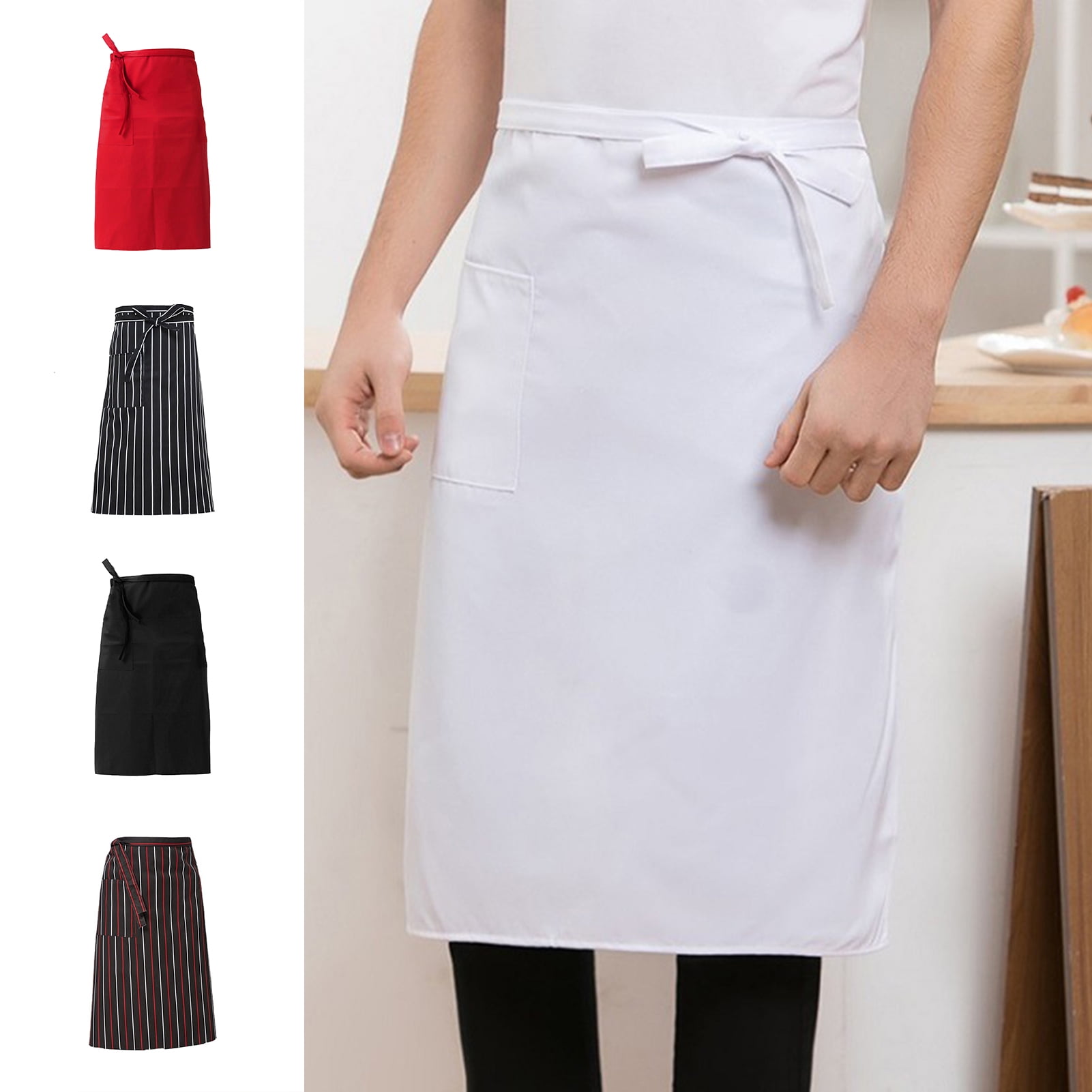 Waist Waterproof Chef Bistro Apron for Men Women Polyester Cooking ...