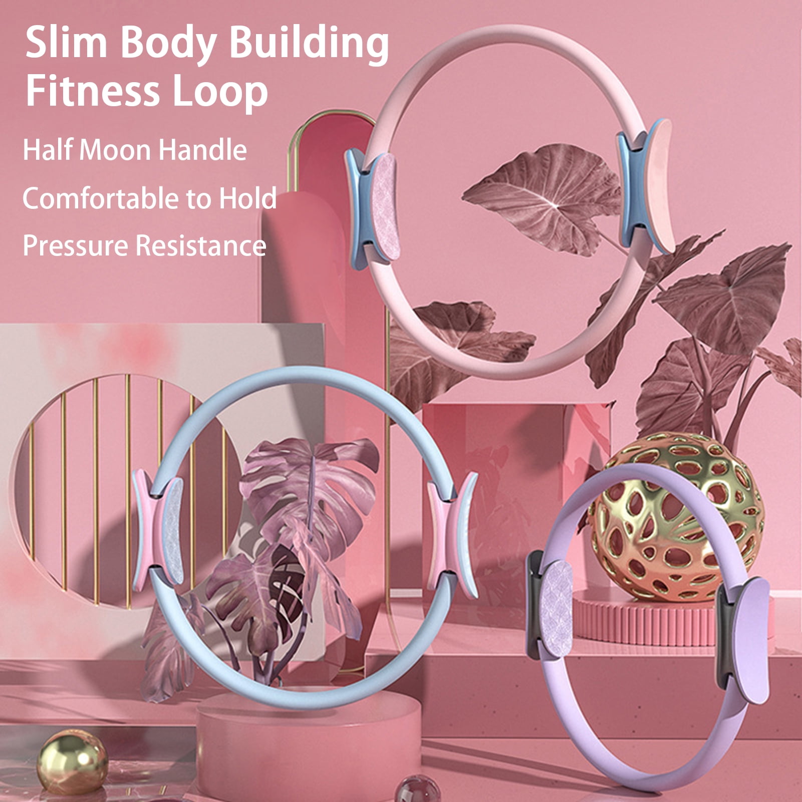 Waist Yoga Circle Non-slip Comfortable to Hold Half Moon Handle Safe ...