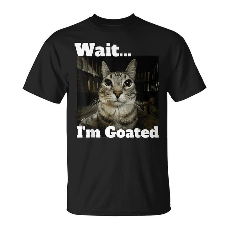 Wait I'm Goated Brainrot Cat Meme T-Shirt, Funny Graphic Tee for Cat ...