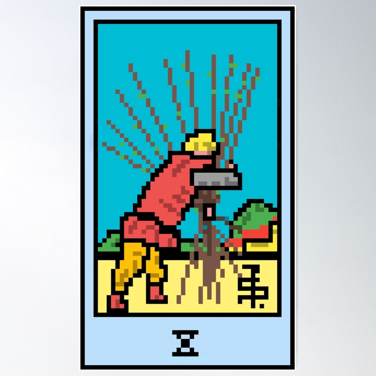Wait, Is This Pixel Art Tarot? Black - Minor Arcana 'Ten Of Wands ...