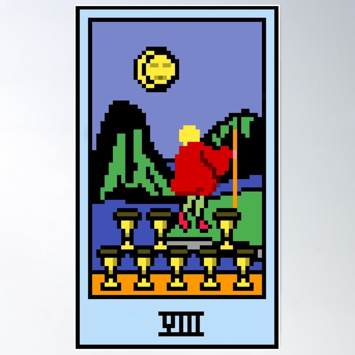 Wait, Is This Pixel Art Tarot? Blue - Minor Arcana 'Eight Of Cups ...