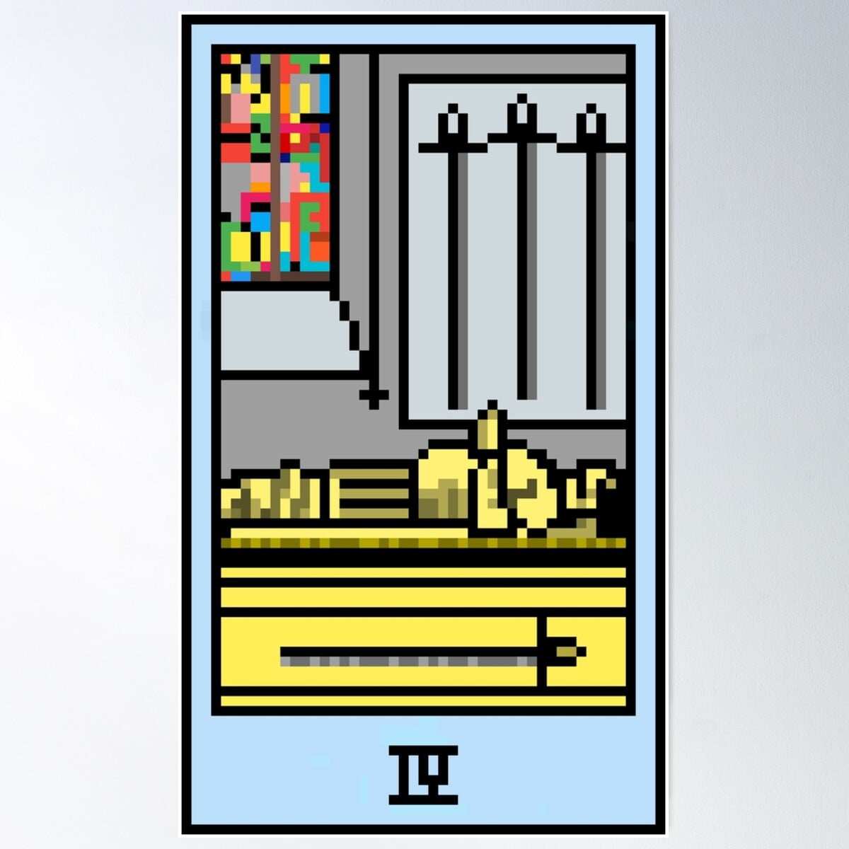 Wait, Is This Pixel Art Tarot? Blue - Minor Arcana 'Four Of Swords ...