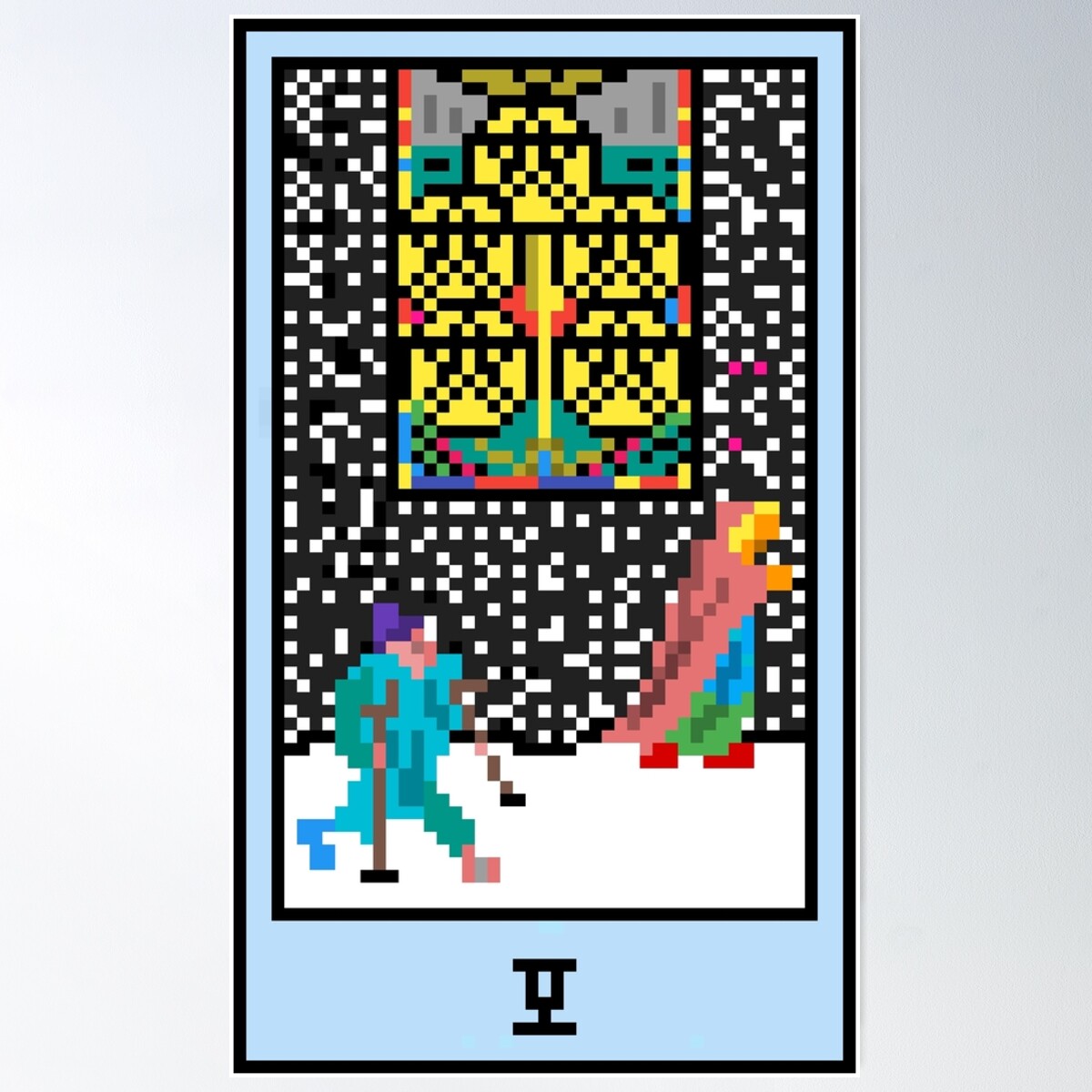 Wait, Is This Pixel Art Tarot? Pink - Minor Arcana 'Five Of Pentacles ...