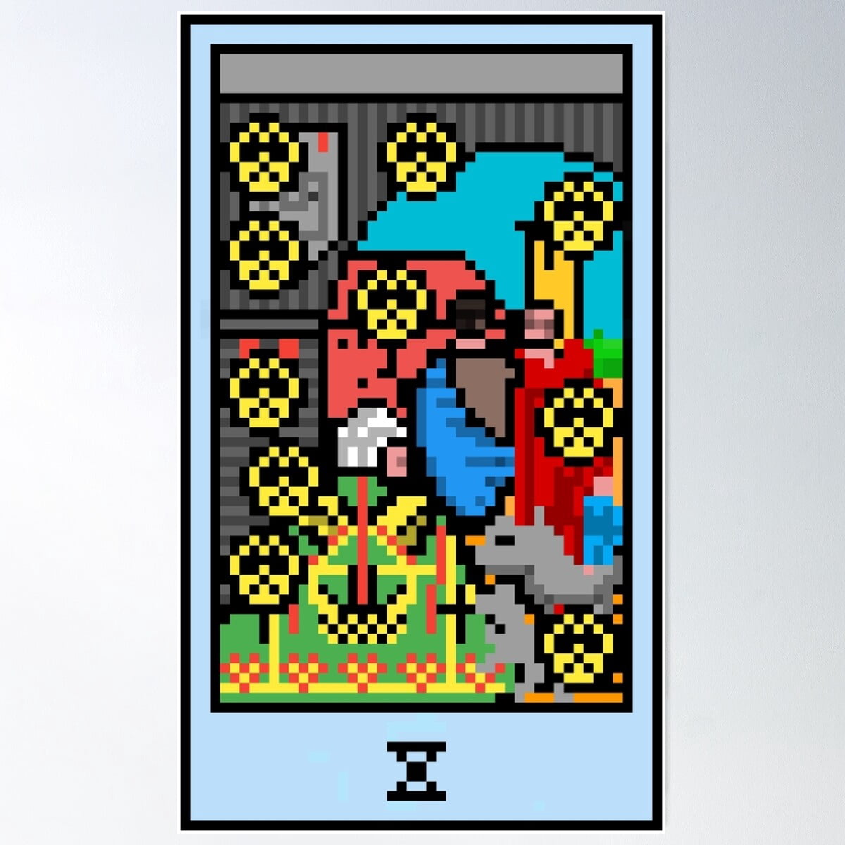 Wait, Is This Pixel Art Tarot? Pink - Minor Arcana 'Ten Of Pentacles ...