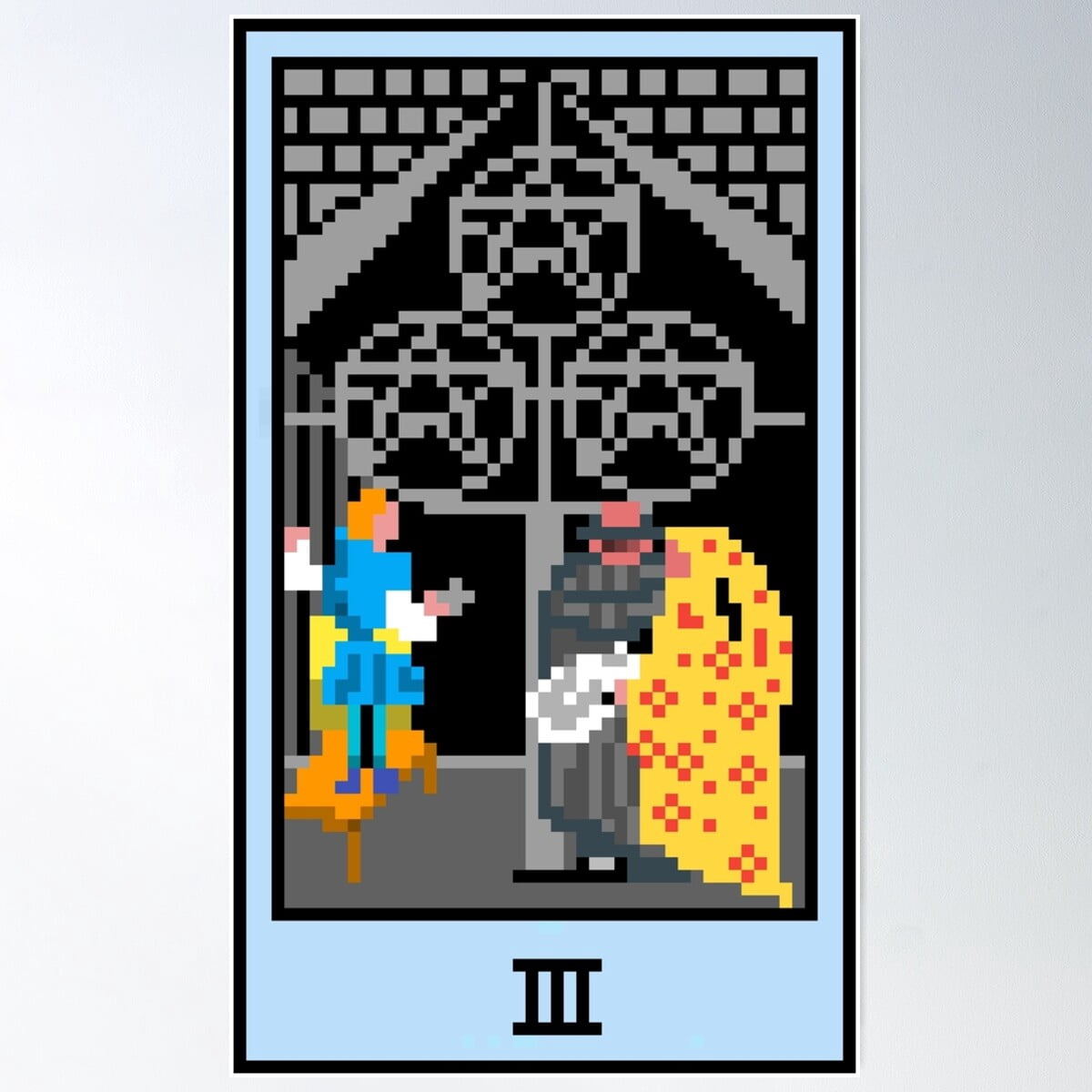 Wait, Is This Pixel Art Tarot? Pink - Minor Arcana 'Three Of Pentacles ...