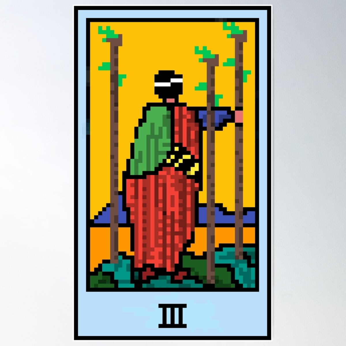 Wait, Is This Pixel Art Tarot? Pink - Minor Arcana 'Three Of Wands ...