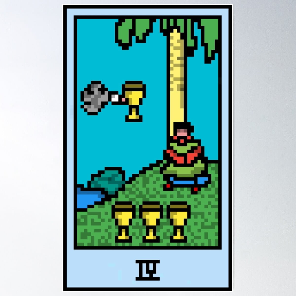 Wait, Is This Pixel Art Tarot? White - Minor Arcana 'Four Of Cups ...