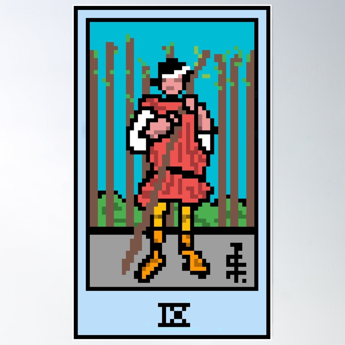 Wait, Is This Pixel Art Tarot? White - Minor Arcana 'Nine Of Wands ...