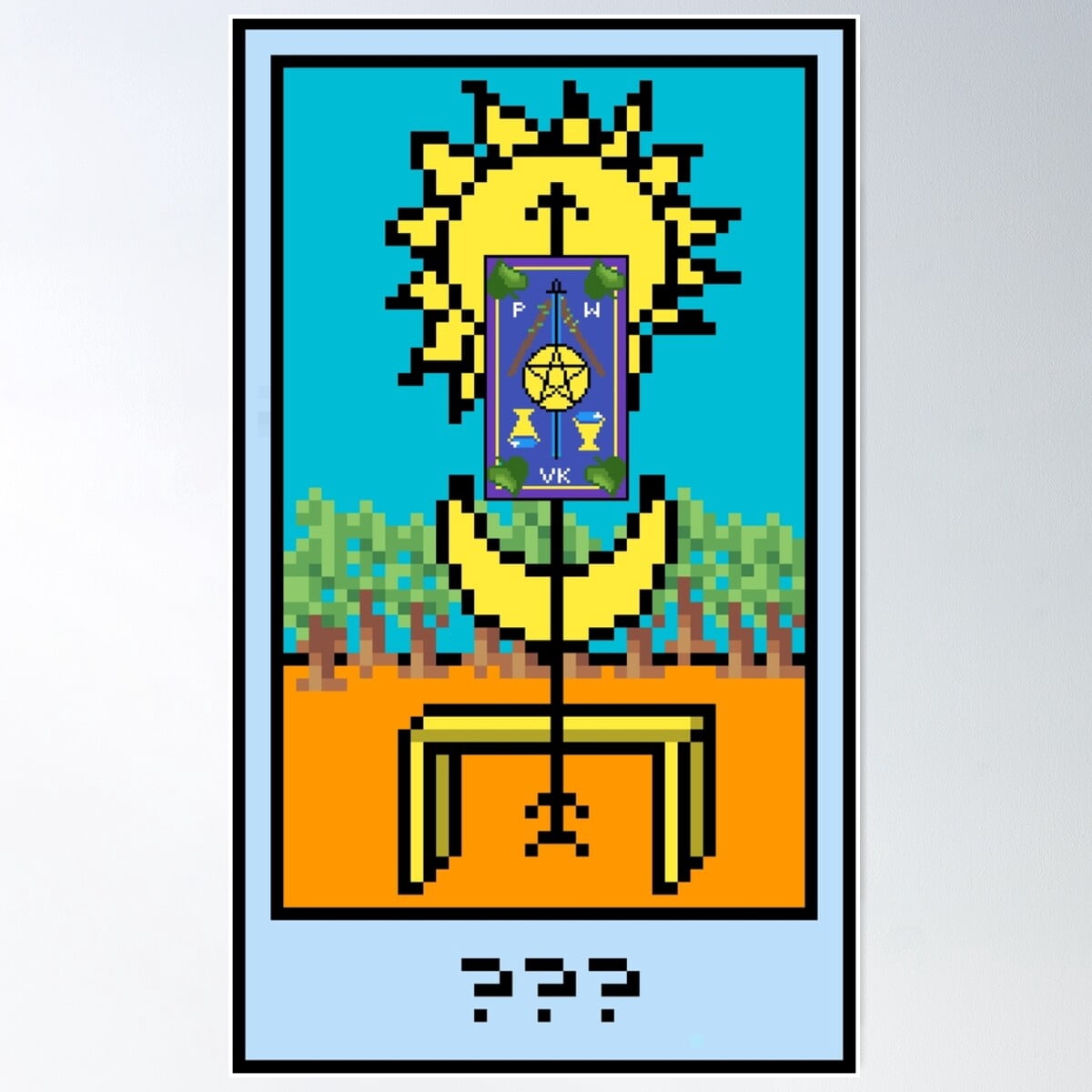 Wait, Is This Pixel Art Tarot? Yellow - Bonus Card (Design For T-Shirt ...