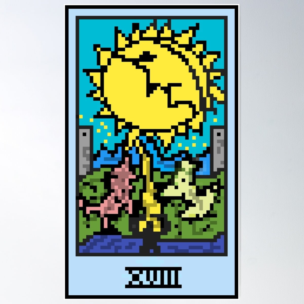 Wait, Is This Pixel Art Tarot? Yellow - Major Arcana 'The Moon' (Design ...