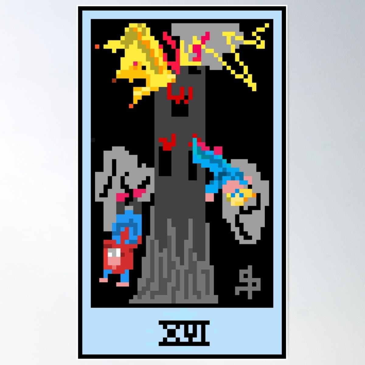 Wait, Is This Pixel Art Tarot? Yellow - Major Arcana 'The Tower ...