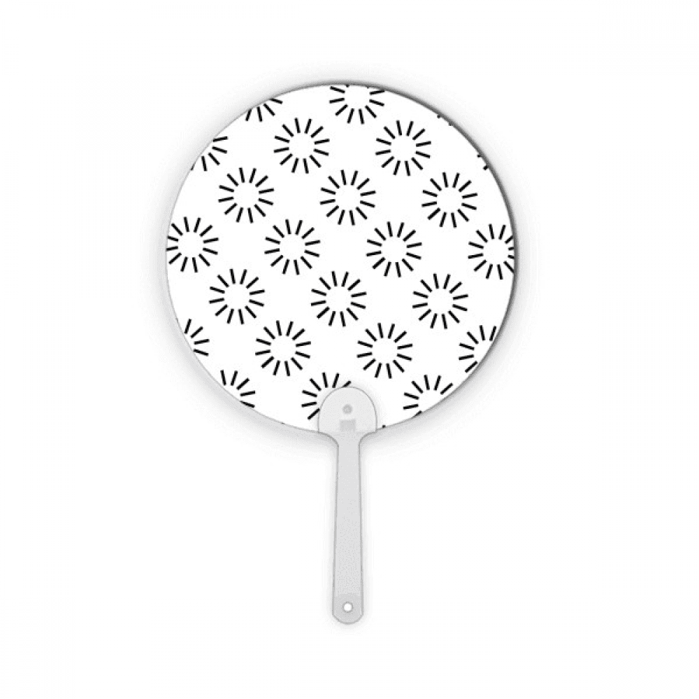 Wait Rotate Seal Patterns Plastic Round Handheld Fan Decorations Craft ...