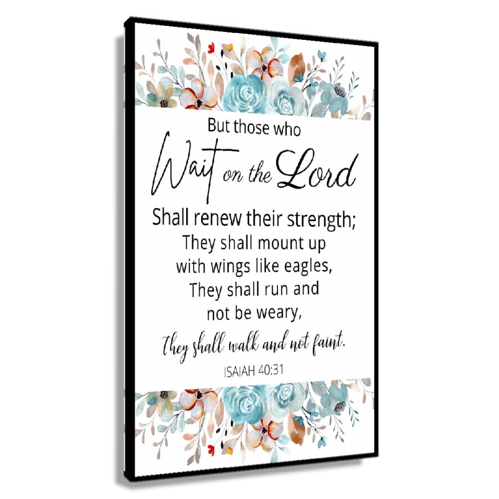 Wait on The Lord Print Isaiah 40 31 Bible Verse Scripture Wall Artwork ...