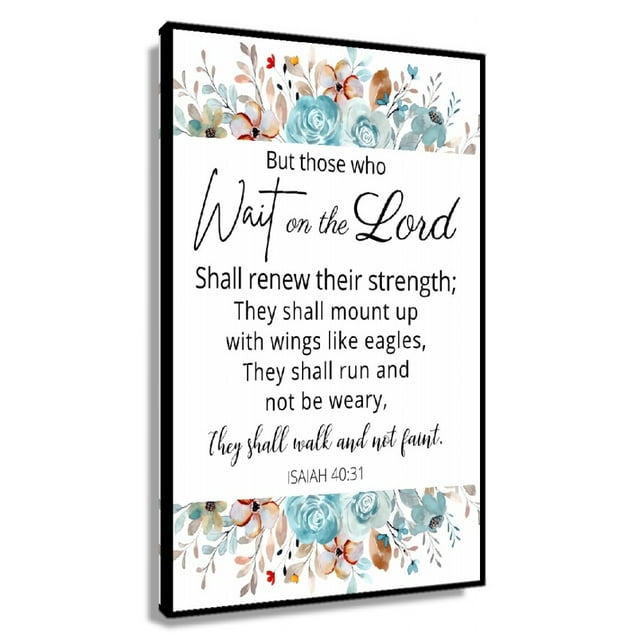 Wait on The Lord Print Isaiah 40 31 Bible Verse Scripture Wall Artwork for Bedroom Wall Hanging ...